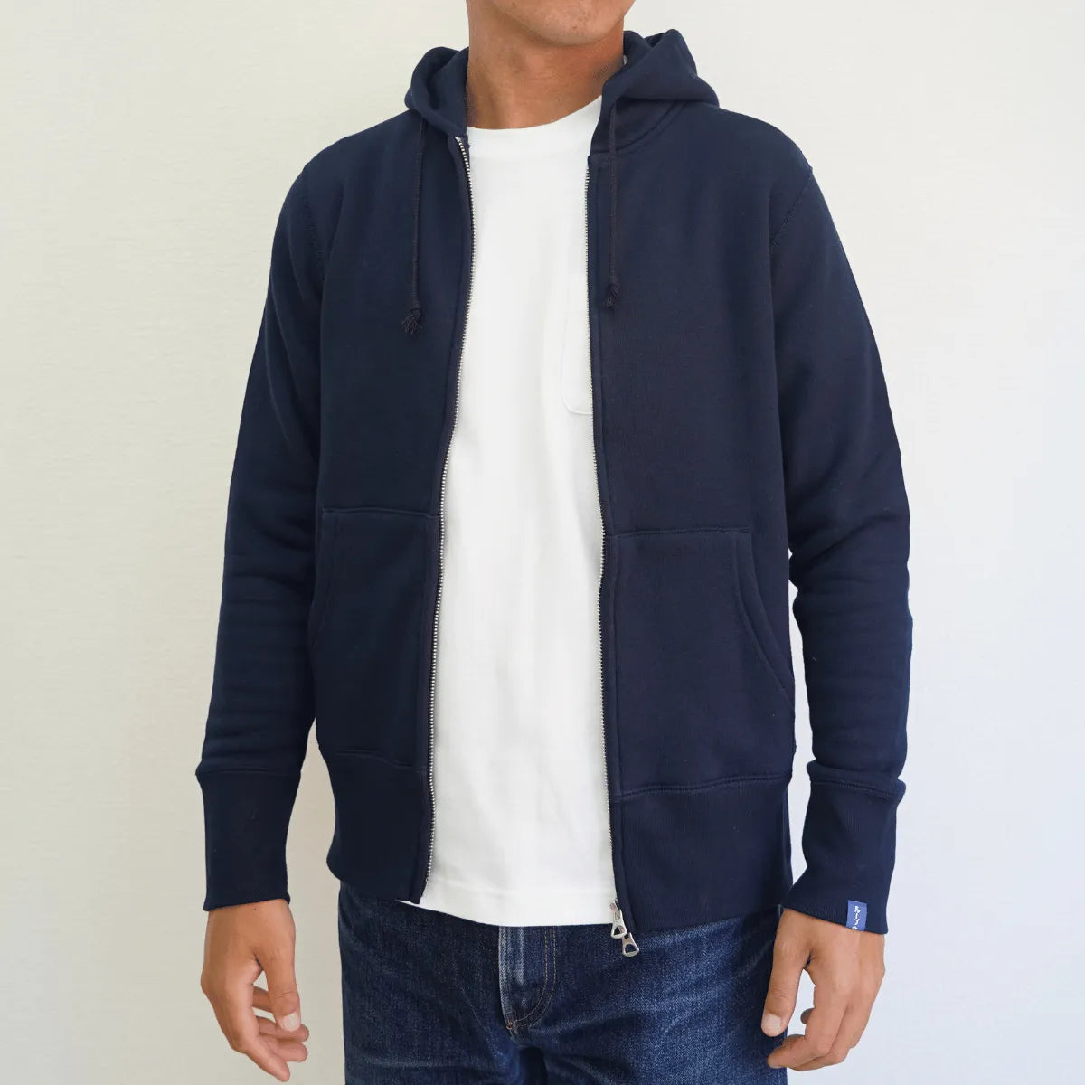 Loopwheeler LW09 Round-body zipper hoodie - Marine (Navy) – LOOPWHEELER