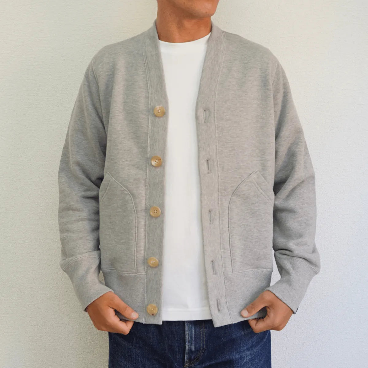 Loopwheeler LW180 吊り編みカーディガン グレーメランジ – LOOPWHEELER