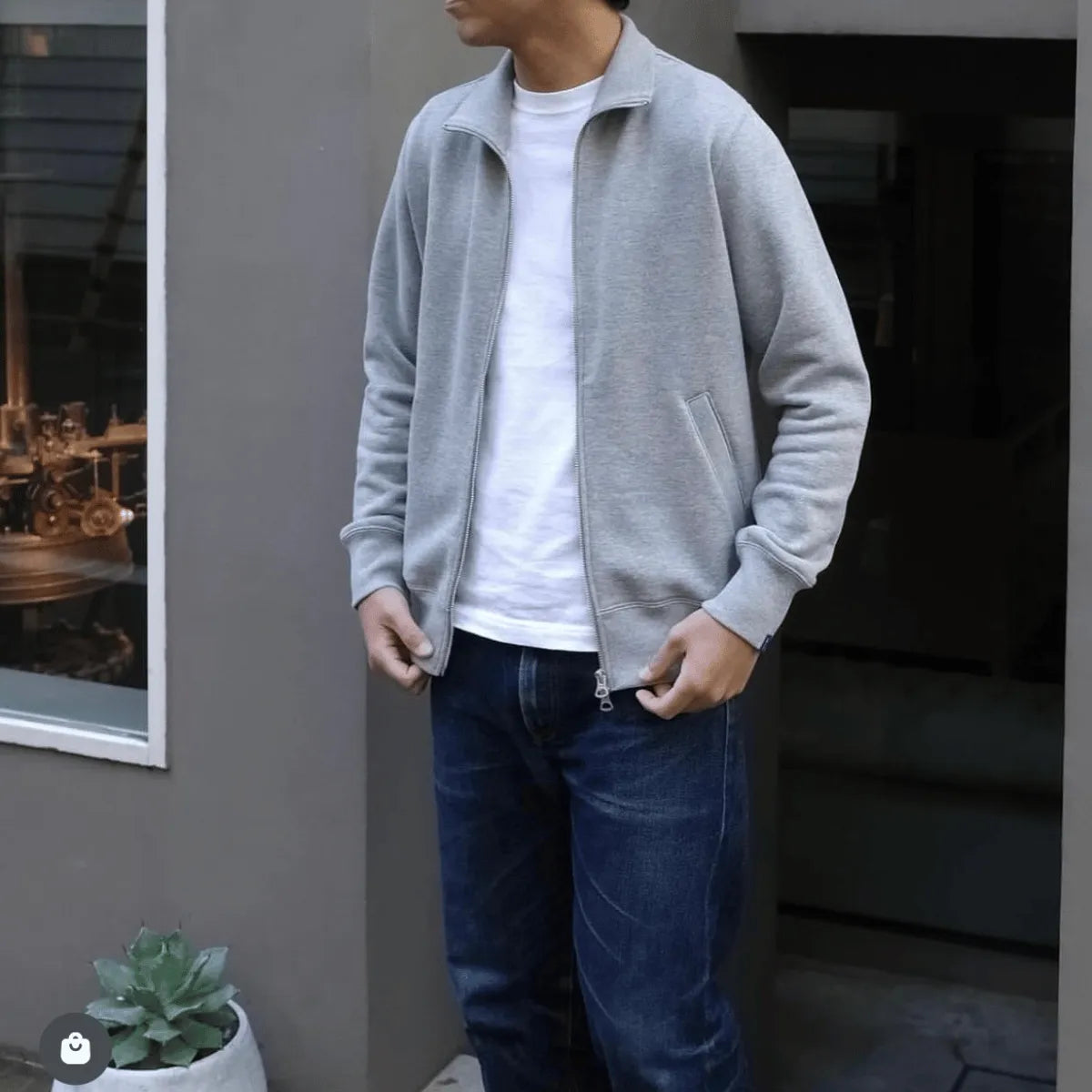 Loopwheeler LW79 吊り編みトラックジャケット グレーメランジ – LOOPWHEELER